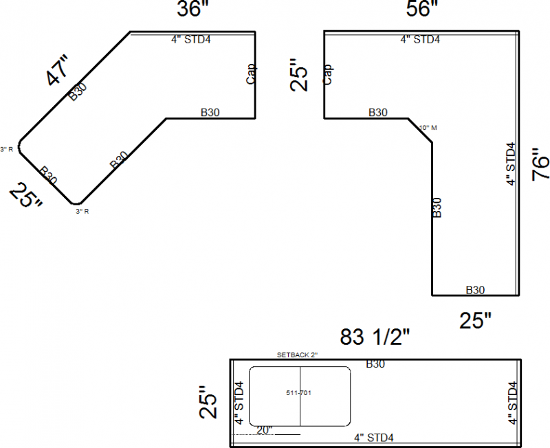 QuickQuote Features - Automated Drawing - QuickQuote Countertop Software
